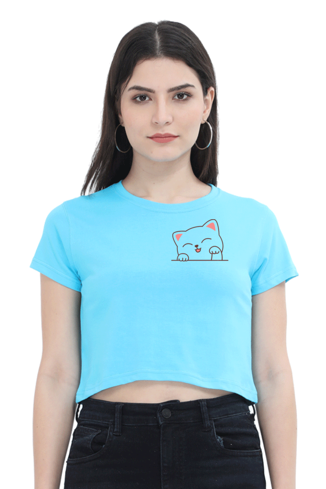 Happy Cat Crop Top | VELVETNOVA