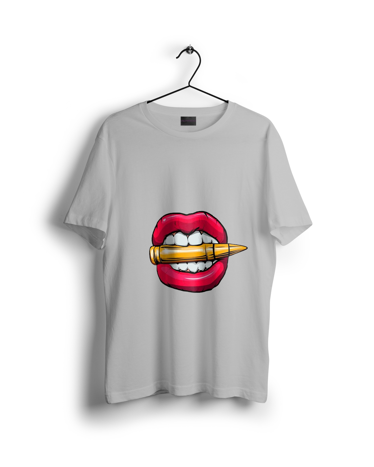 Biting the Bullet Red Lipstick Lips Oversized T-shirt | VELVETNOVA